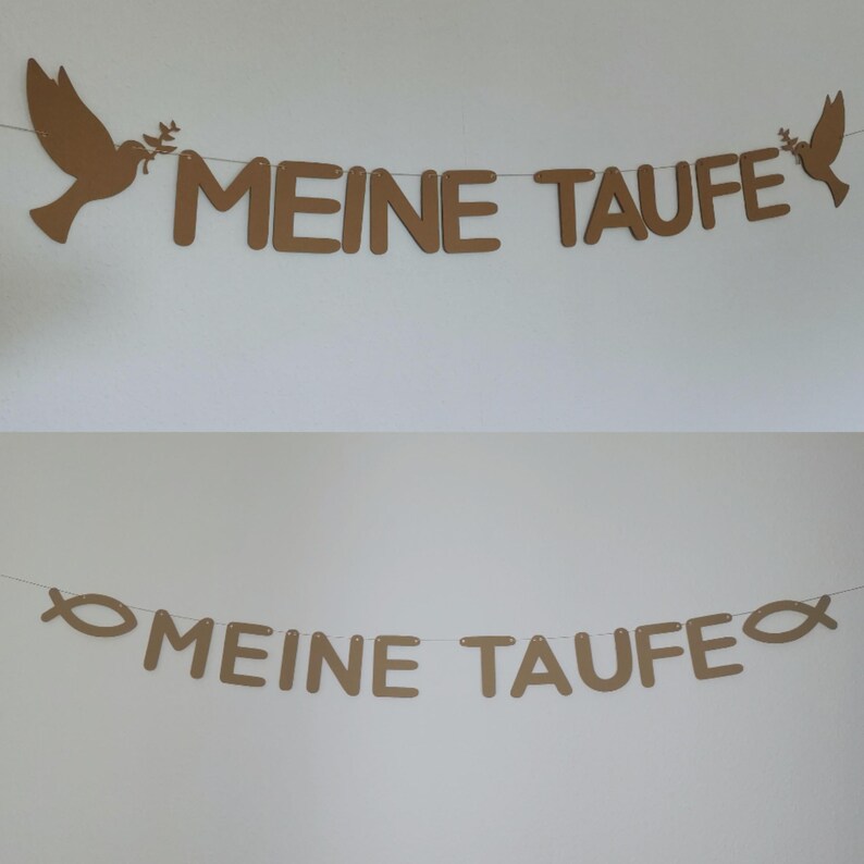 PERSONALISIERBARE Girlande Meine Taufe Wimpel Taube Kirche Feier Fest ...