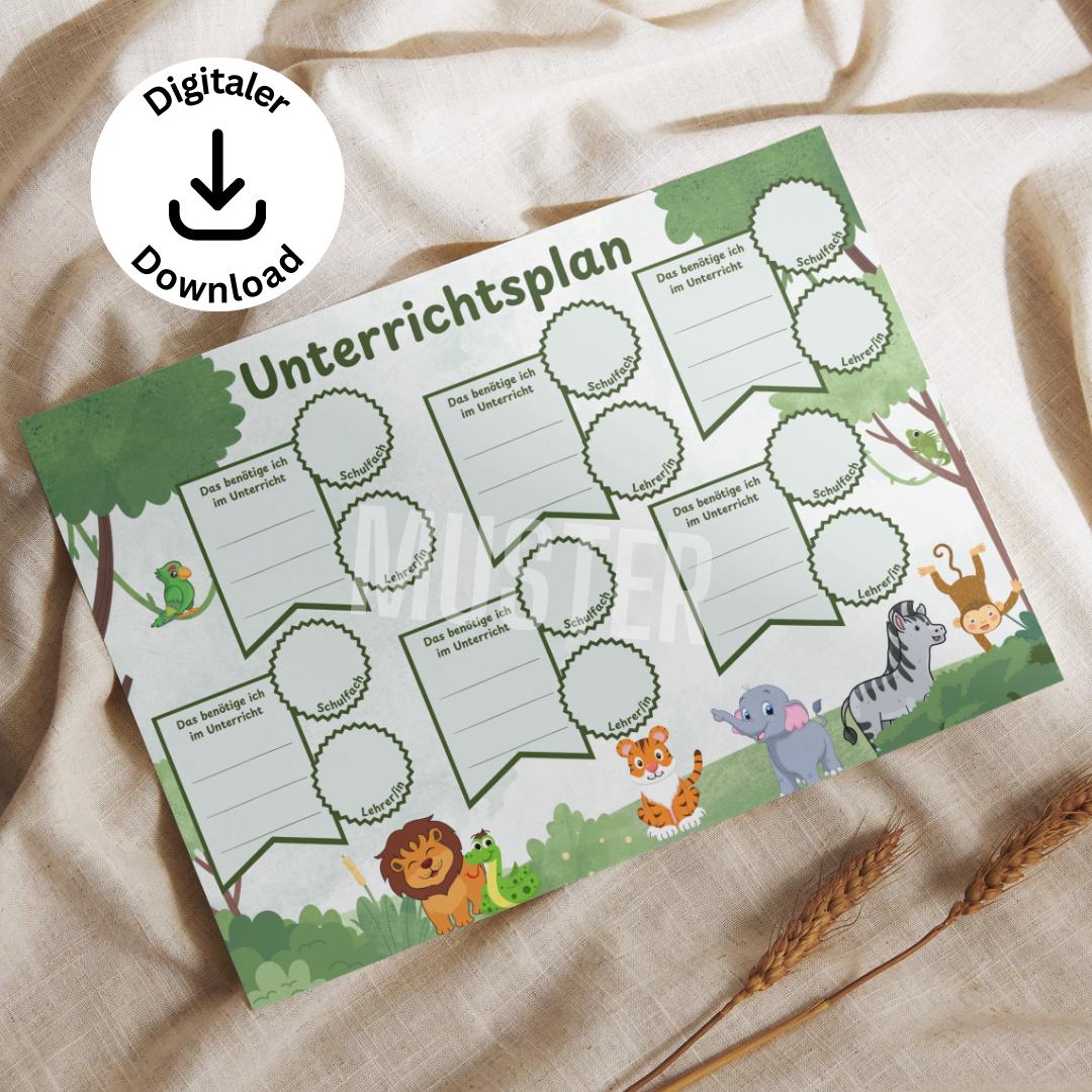Timetable Jungle Safari Jungle Animals School Lesson Enrollment ...