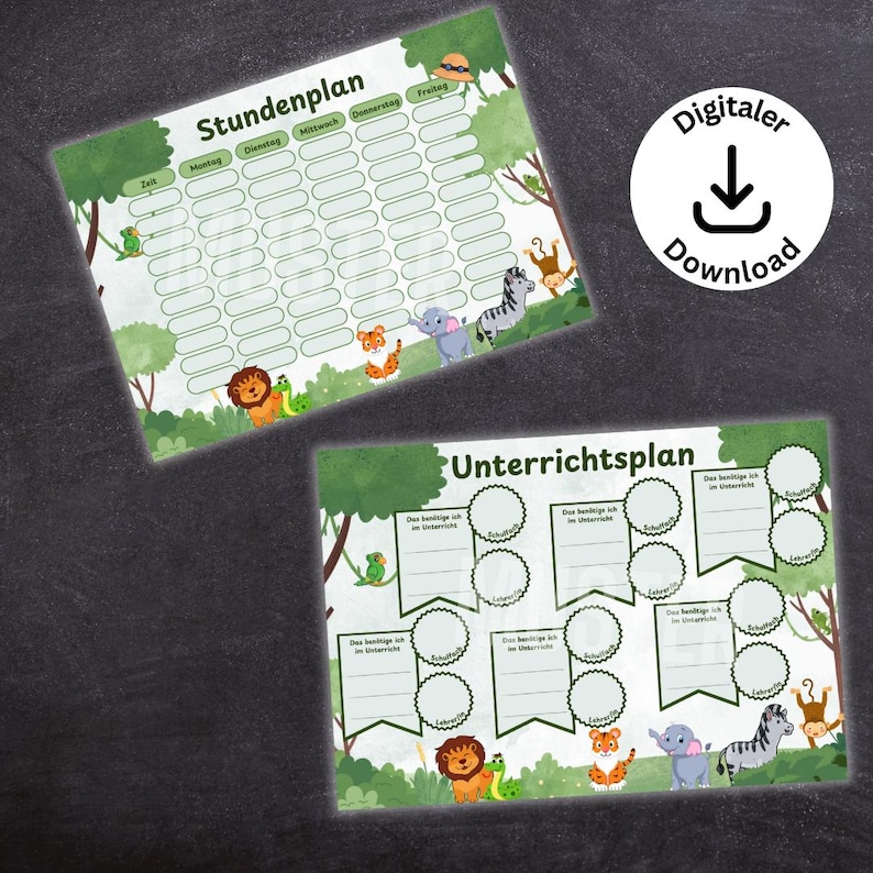 Timetable Jungle Safari Jungle Animals School Lesson Enrollment ...
