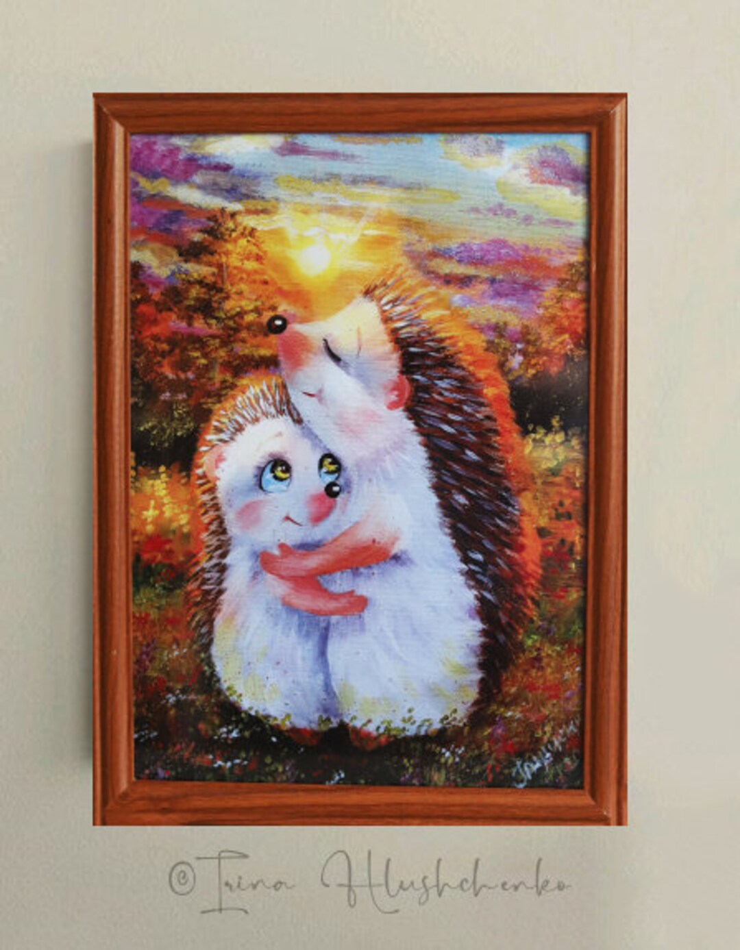 Hugging Hedgehogs Art Print, Personalized Gift - Etsy