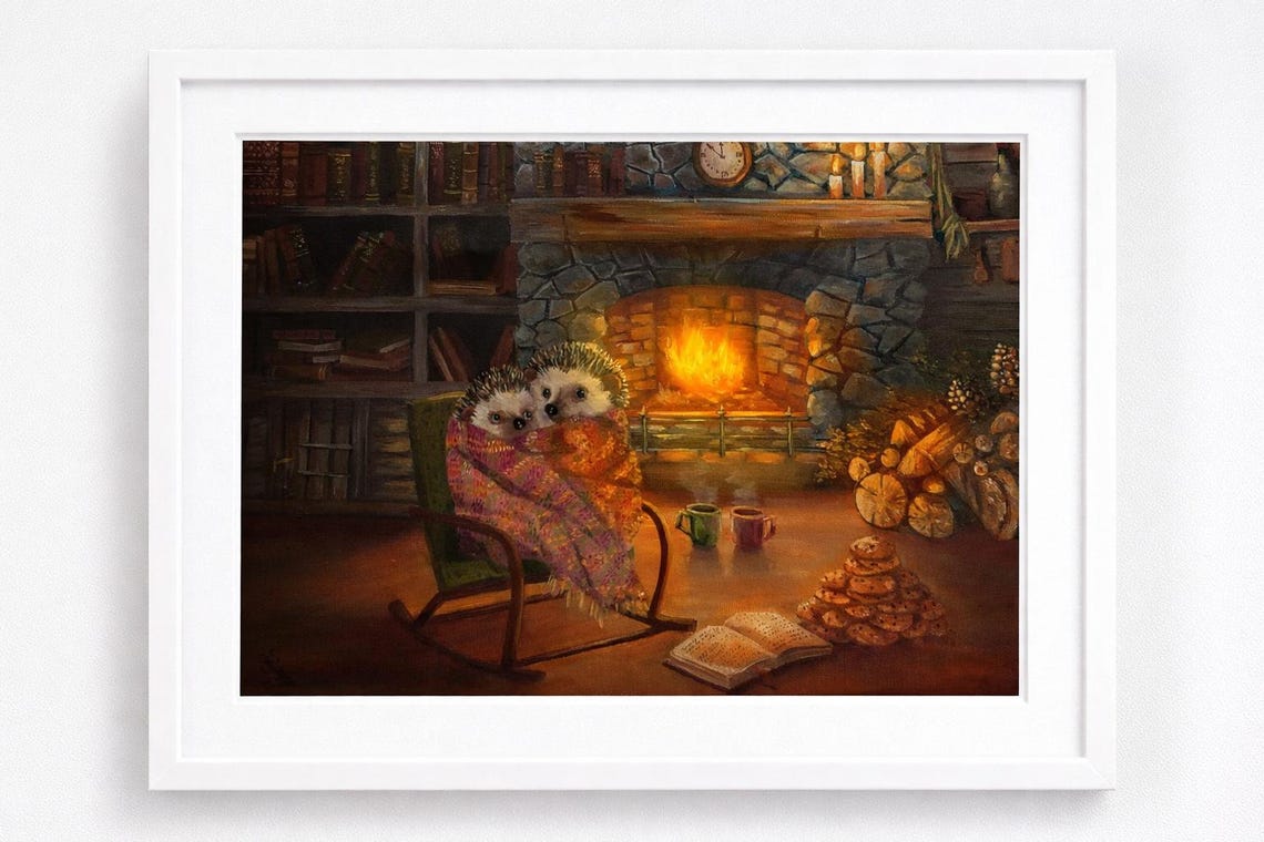 Hugging Hedgehogs Art Print, Personalized Gift - Etsy