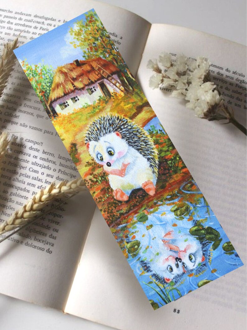 Classic Bookmarks, Cute Hedgehog, Cardboard, Adventures of Hedgehogs - Etsy