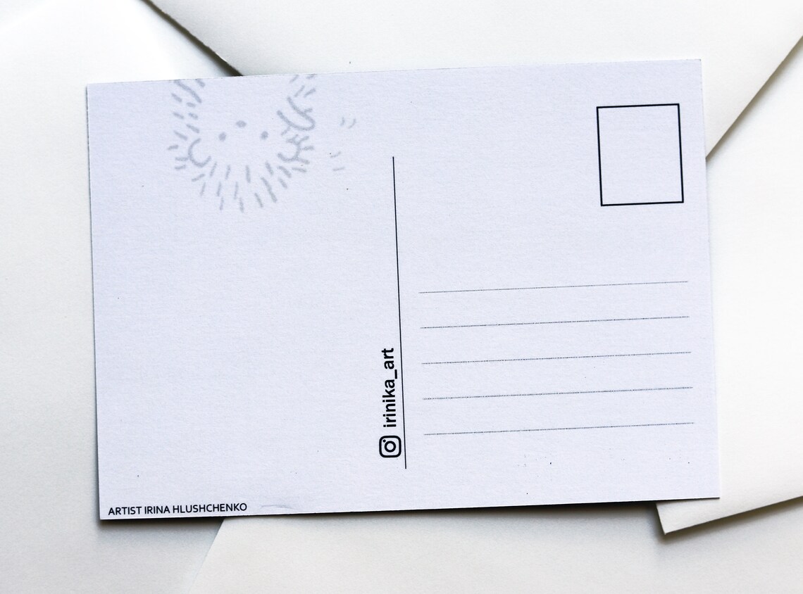 Autumn Postcard Hedgehog Postcard Cute Custom Postcard Card - Etsy