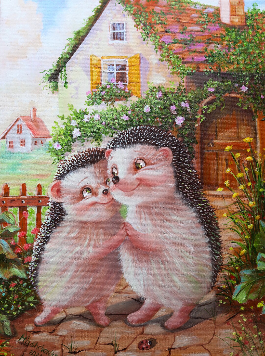 Cute Hedgehogs - Postcard. Greeting Card With Animals, Party, Holiday ...