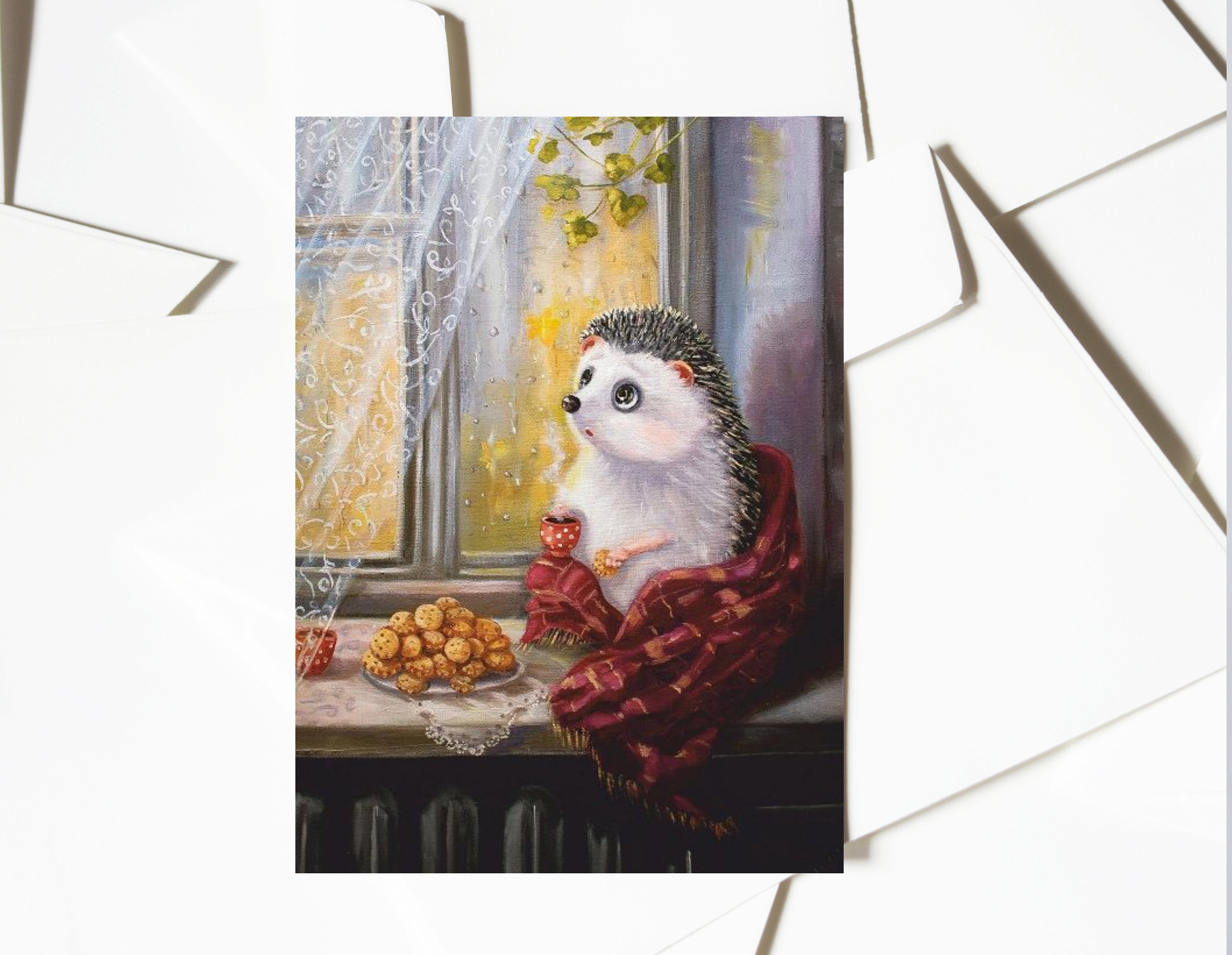 Autumn Postcard Hedgehog Postcard Cute Custom Postcard Card - Etsy