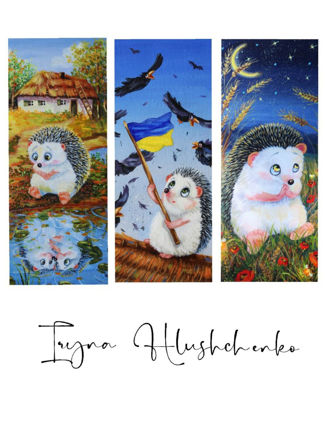 Classic Bookmarks, Cute Hedgehog, Cardboard, Adventures of Hedgehogs - Etsy