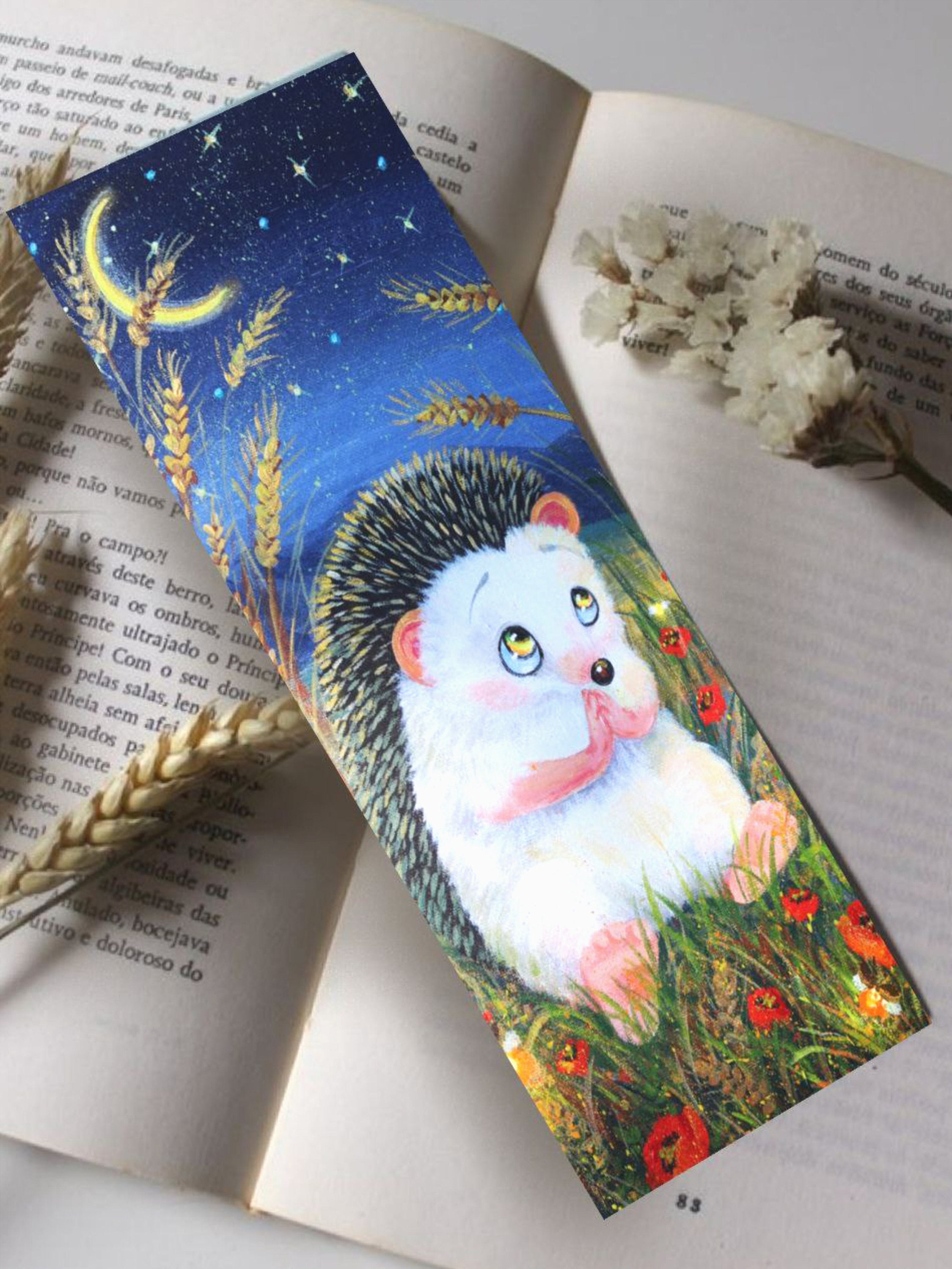 Classic Bookmarks, Cute Hedgehog, Cardboard, Adventures of Hedgehogs - Etsy