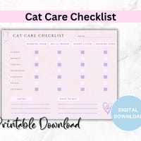 Blue Cat Care Planner Printable | Instant Download! - Etsy