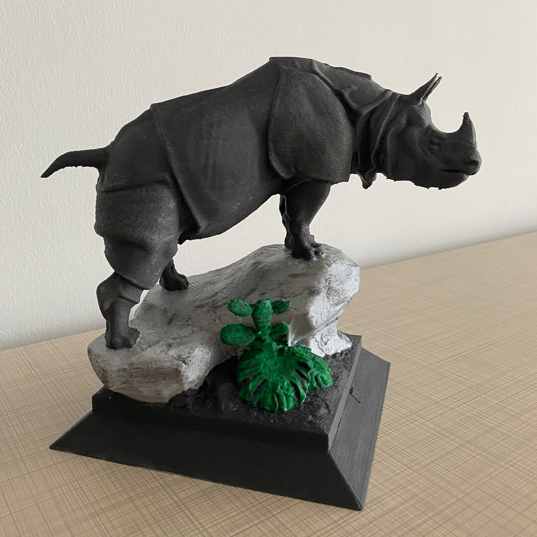 Rhino Sculpture Decorative Rhino Statue Hand Painting Rhinoceros Bust ...