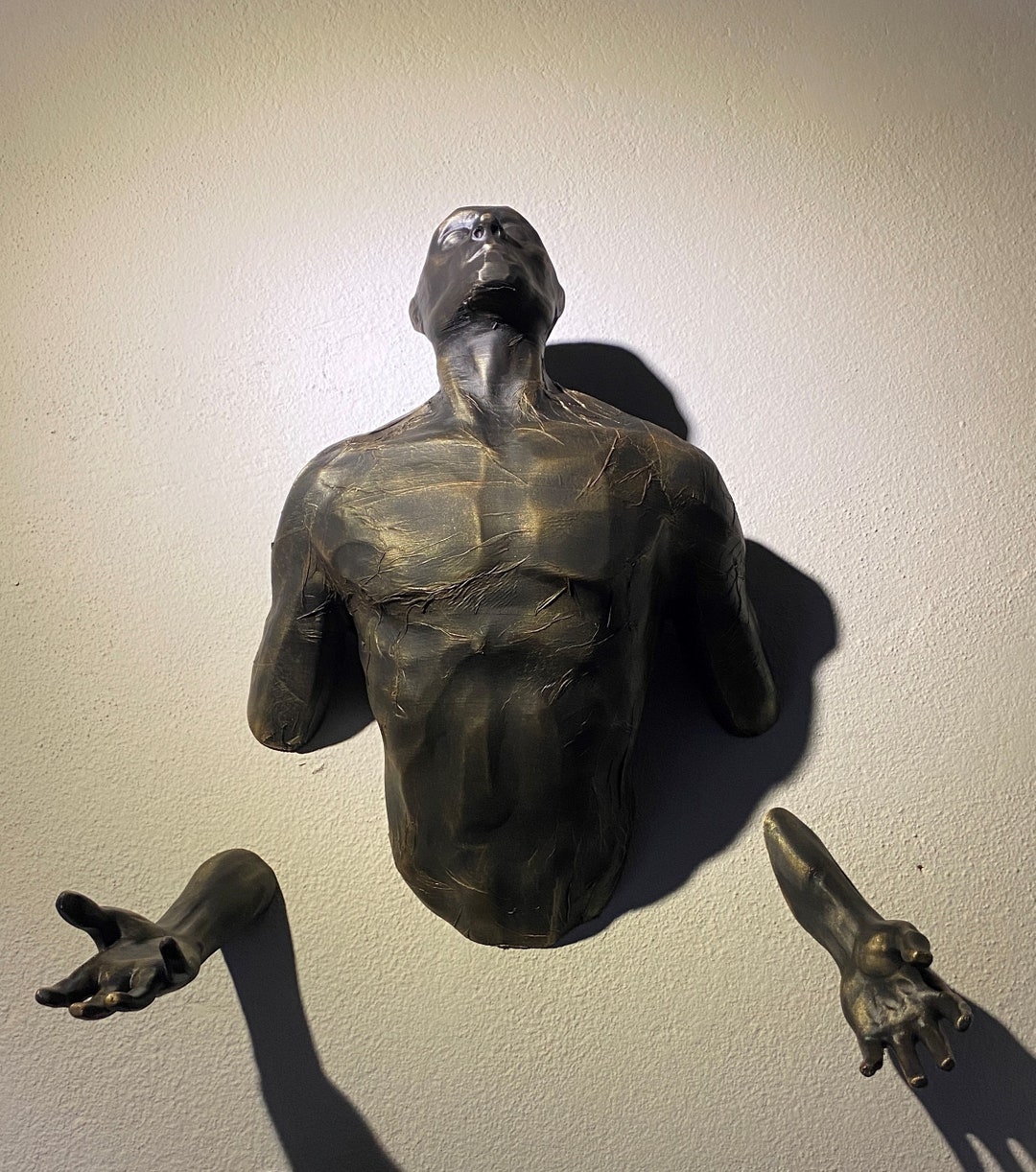 Wall Man Sculpture, Wall Decoration Wall Sculpture, Human Sculpture ...