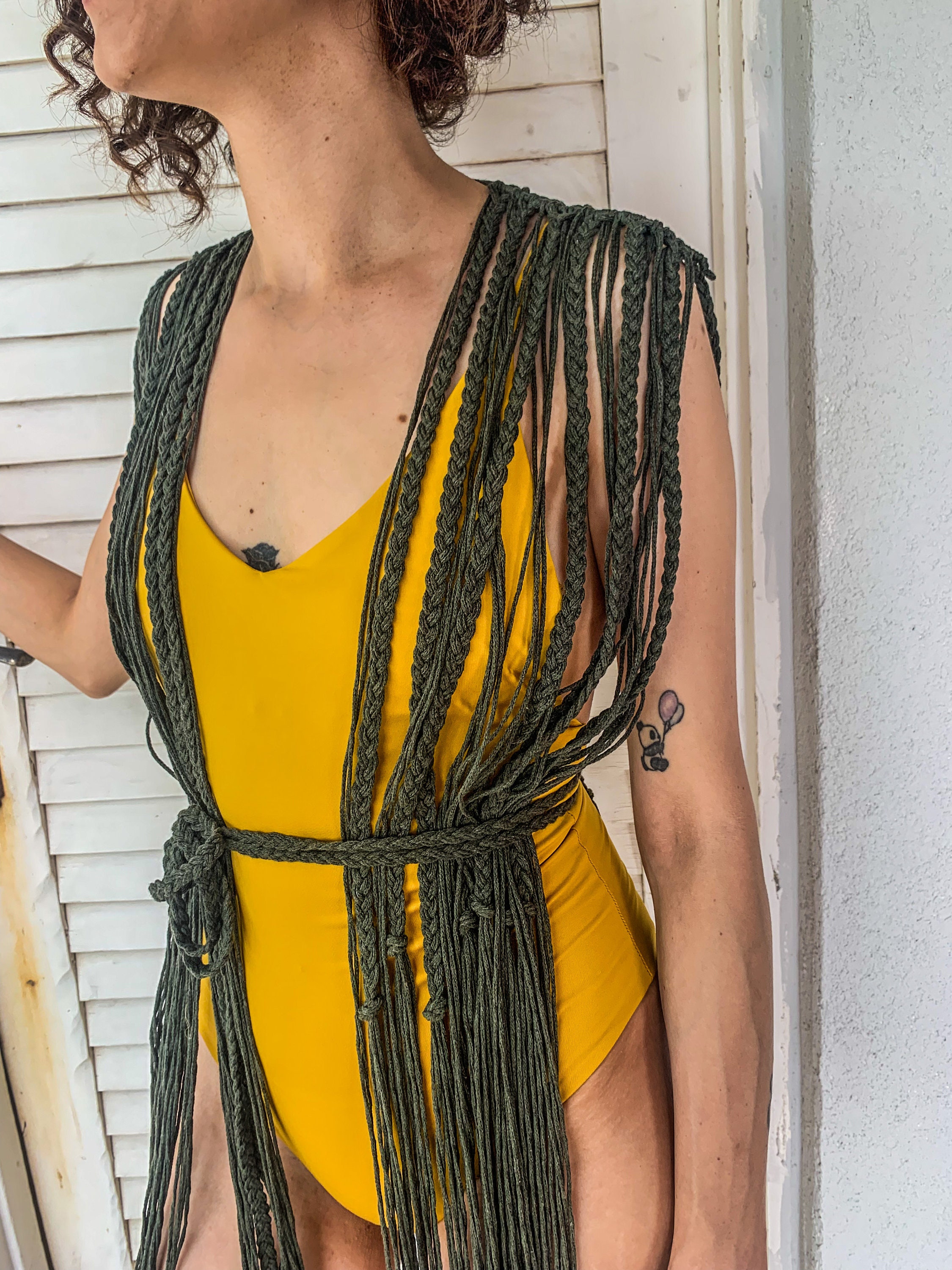 Knitting Rope Elbise, Macrame Dress, Handmade Dress, Festival Clothing ...