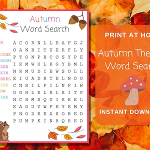 Autumn Themed Word Search for Kids | Autumn Activities for Kids ...