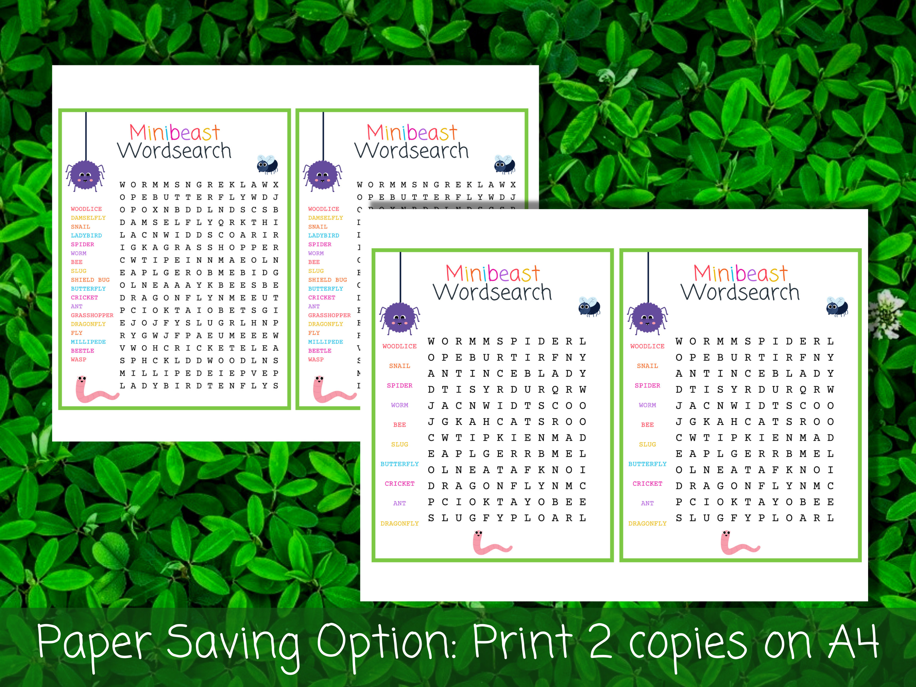 Minibeast Word Search | Bugs Word Search for Kids | Nature Themed Word ...