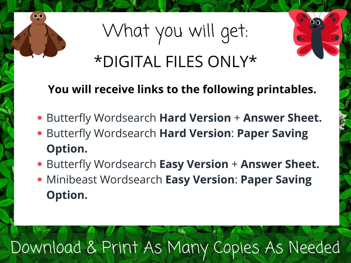 Butterfly Word Search Nature Activities for Kids | Wordsearch for Kids ...