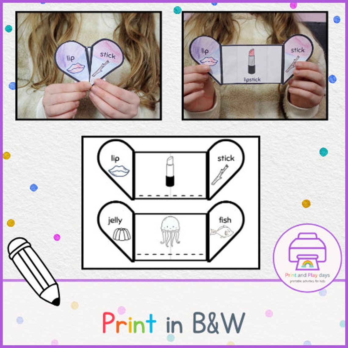 Valentine Heart Compound Words Activity | Homeschool Printable ...