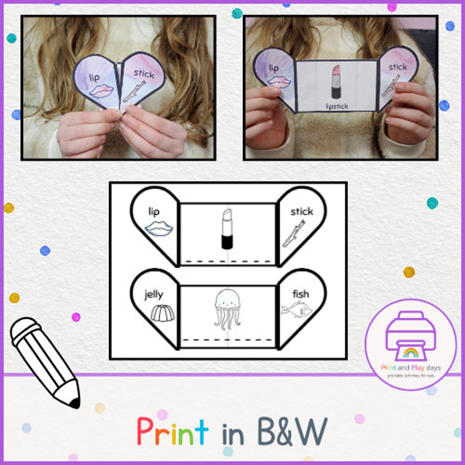 Valentine Heart Compound Words Activity | Homeschool Printable ...