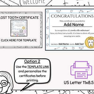 I Lost a Tooth Certificate Tooth Fairy Certificate - Etsy