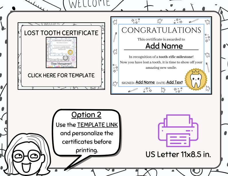 I Lost a Tooth Certificate Tooth Fairy Certificate - Etsy