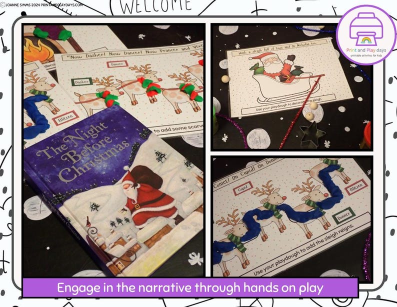 Christmas Playdough Mats | Twas the Night Before Christmas Activity for ...