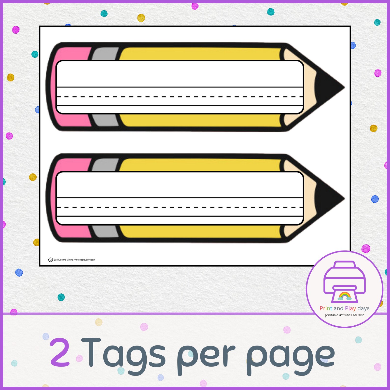 Student Name Tags . Personalised Desk Name Labels in Cute Pencil Design ...