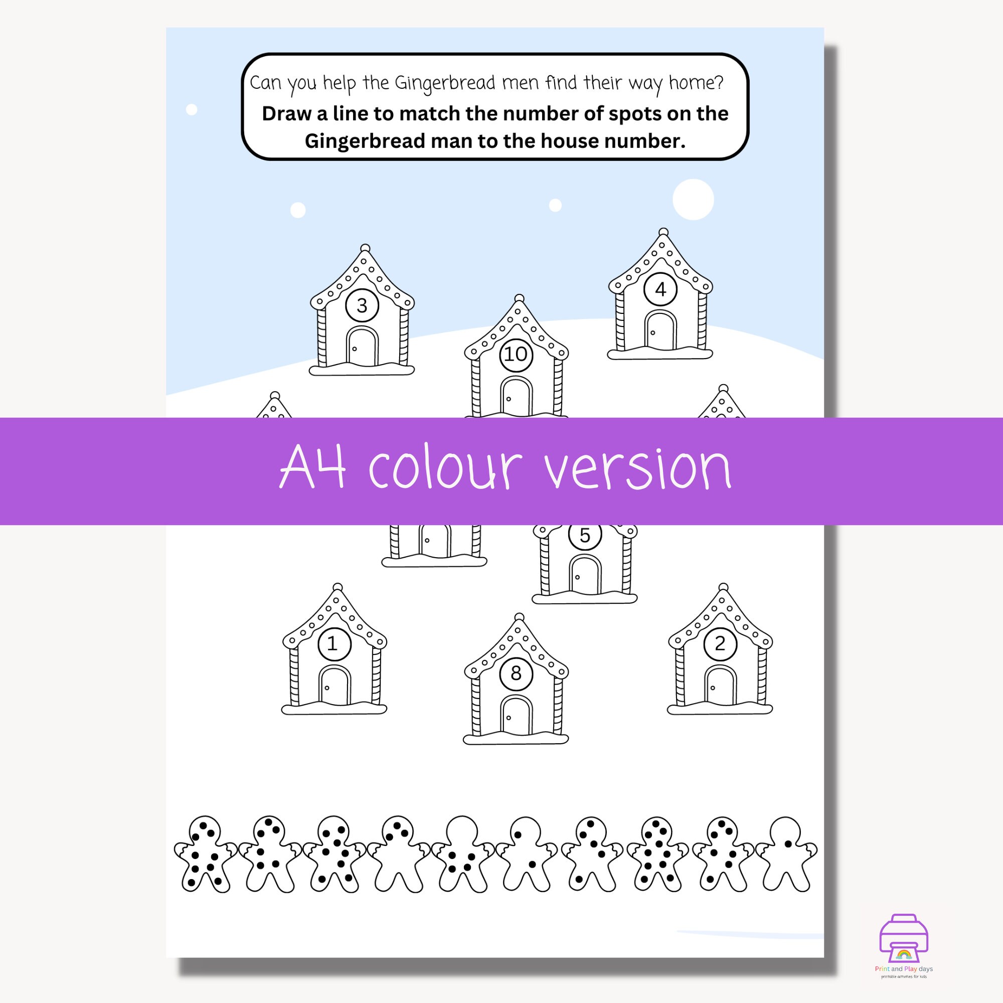 Gingerbread Man Themed Math Activity for Preschool, Eyfs Christmas ...