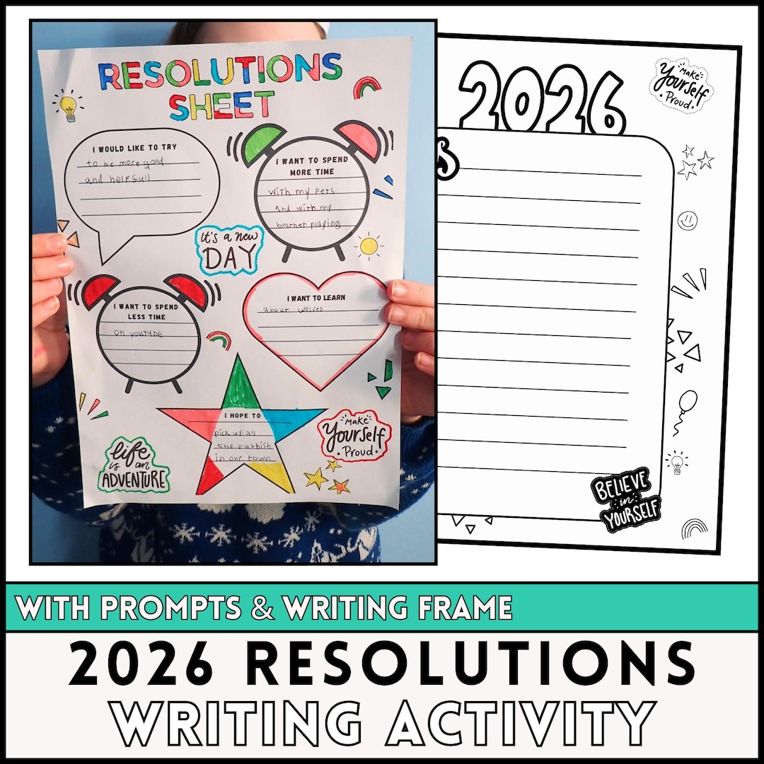 2026 New Year Resolution Activities for Kids | Goal/aspiration Planning ...