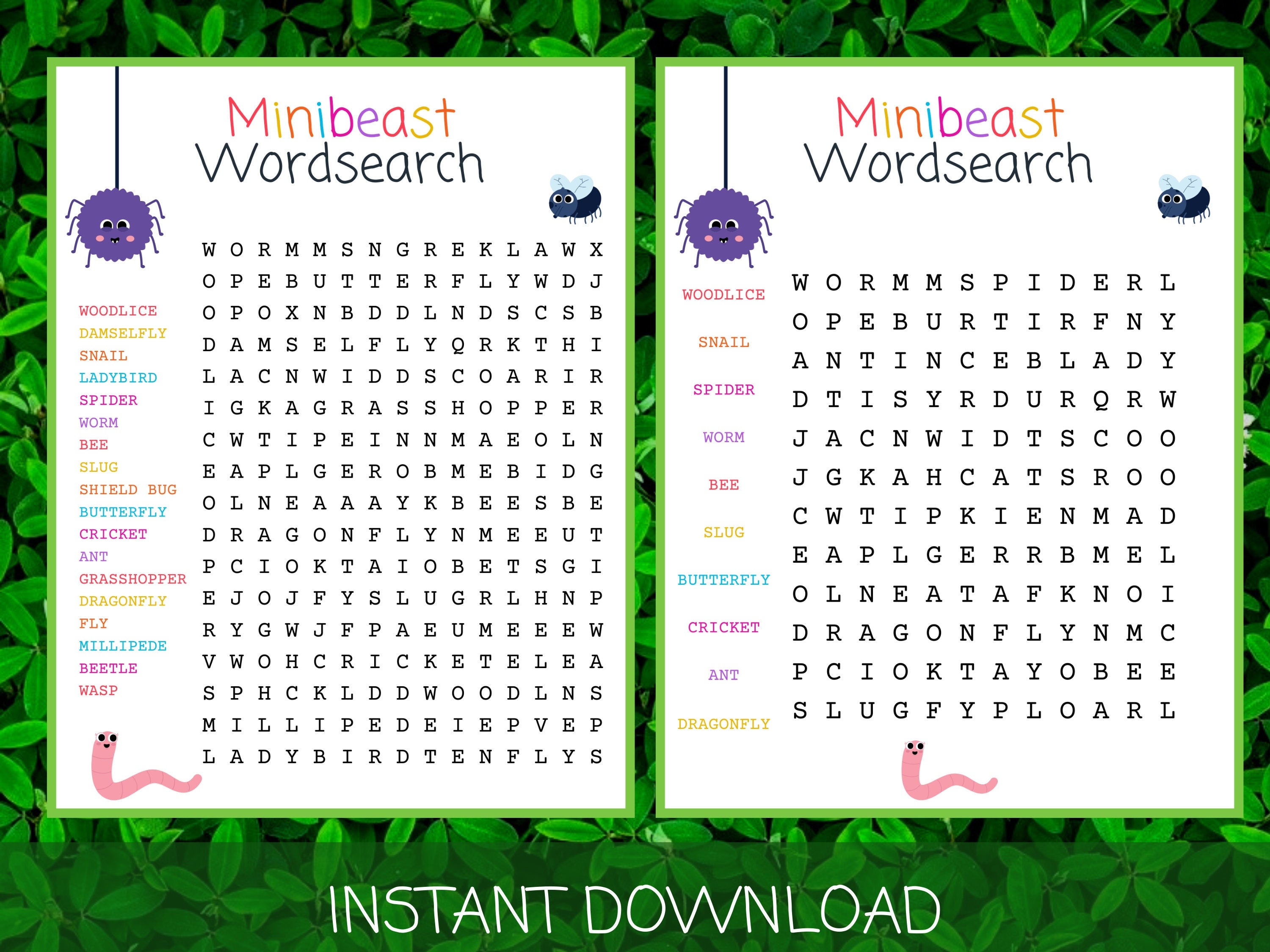 Minibeast Word Search | Bugs Word Search for Kids | Nature Themed Word ...