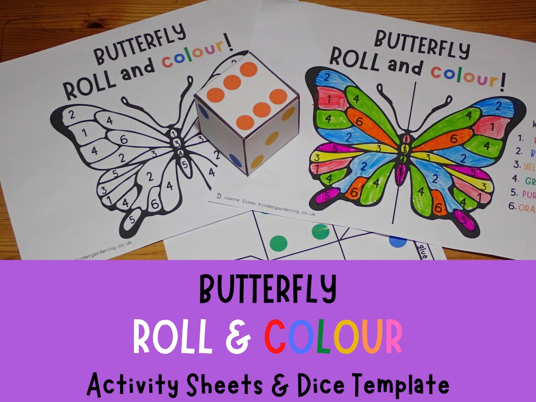 Butterfly Roll and Colour Activity Sheet With Dice Template | Roll and ...