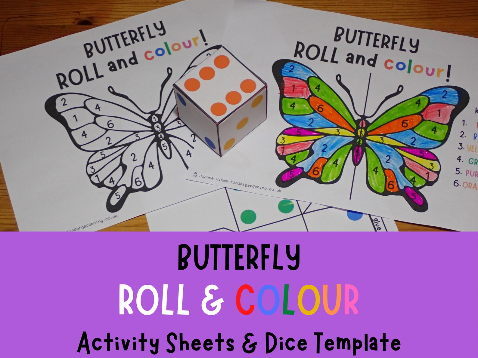 Butterfly Roll and Colour Activity Sheet With Dice Template | Roll and ...