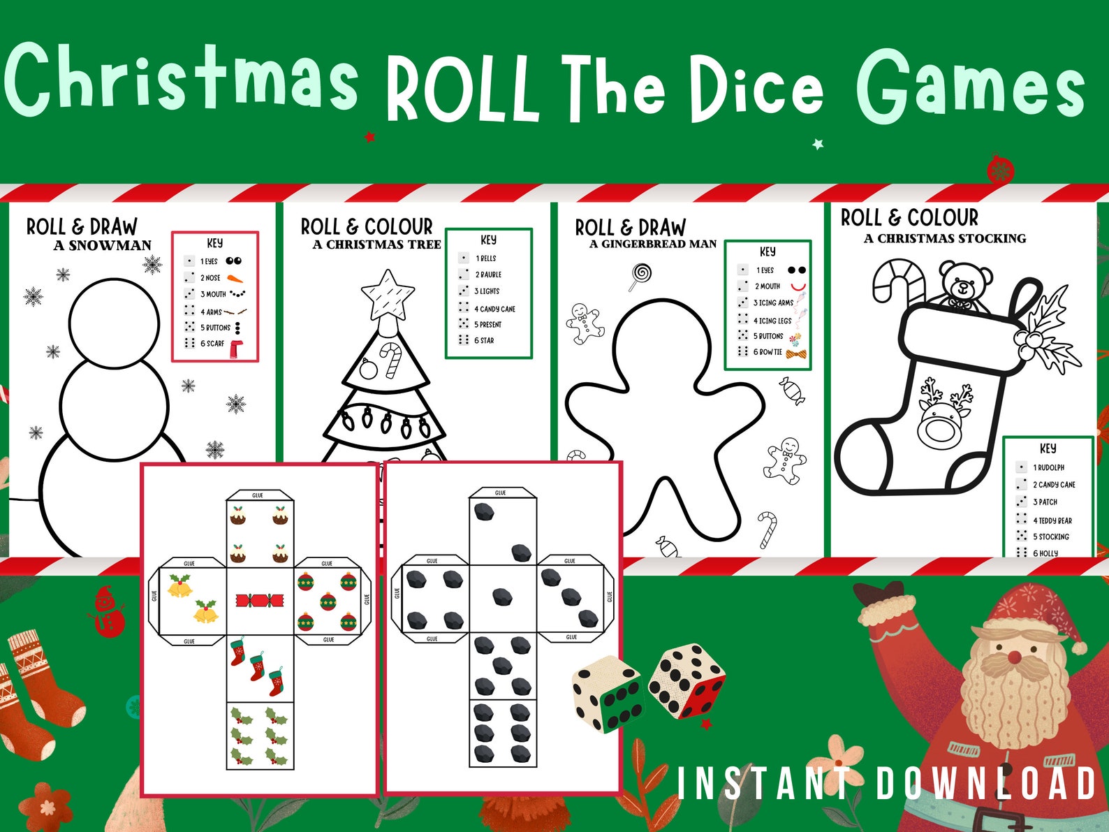 Roll the Dice Christmas Games Make A Dice Gingerbread - Etsy UK