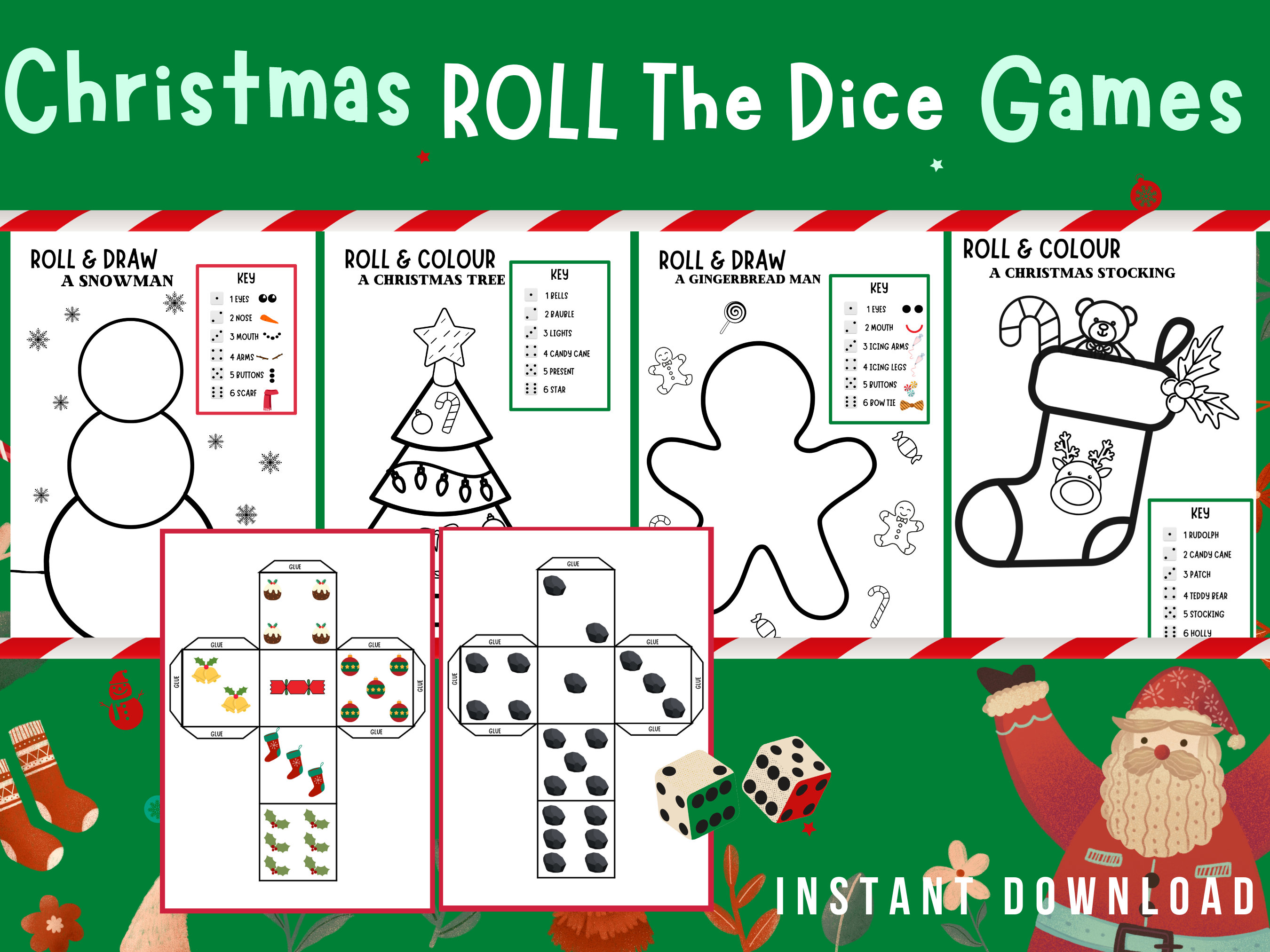 Roll the Dice Christmas Games Make A Dice Gingerbread - Etsy UK