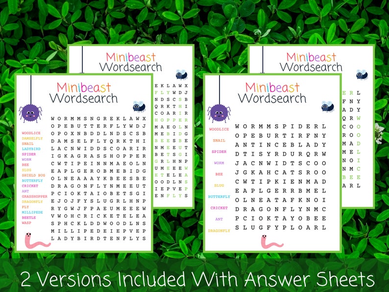 Minibeast Word Search | Bugs Word Search for Kids | Nature Themed Word ...