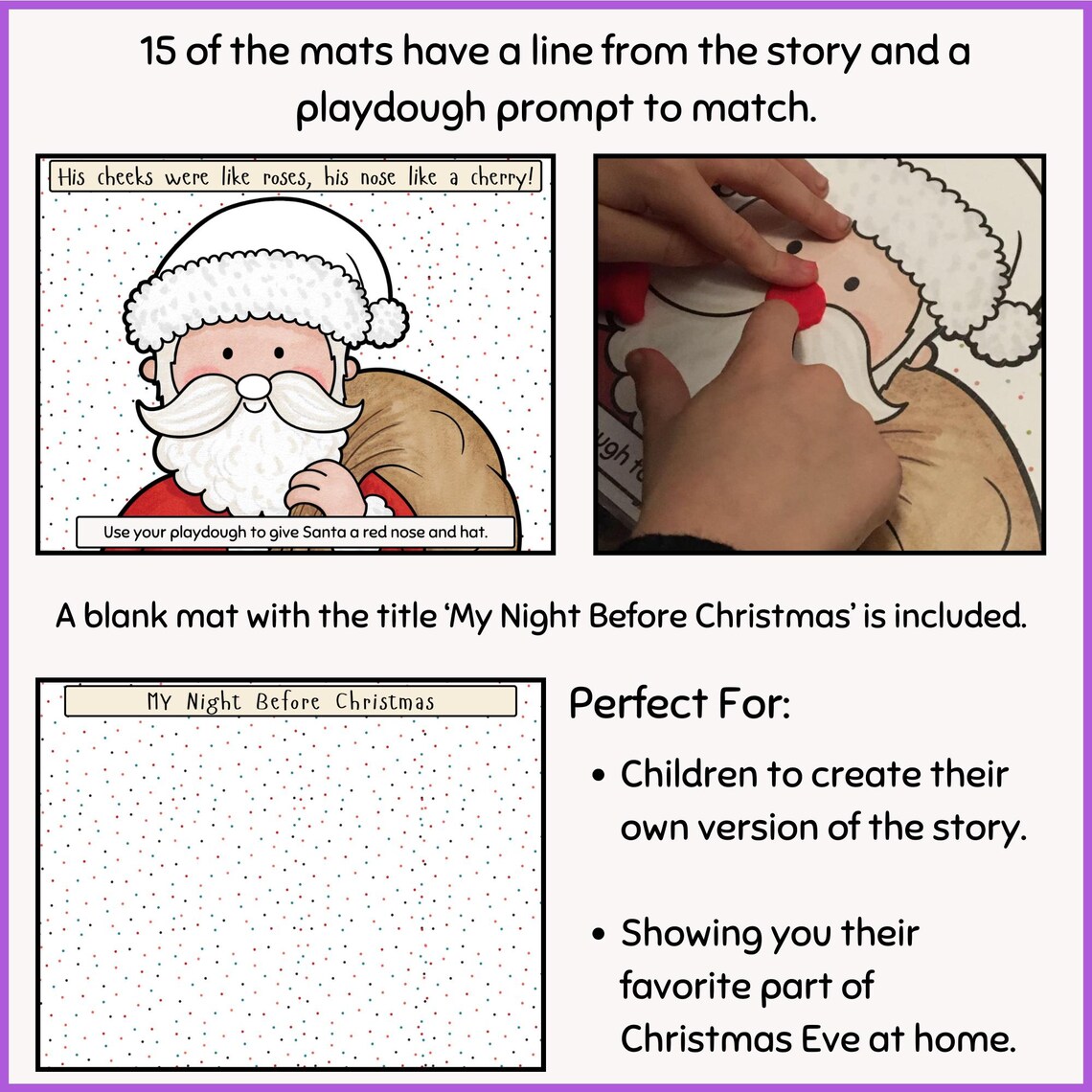 Christmas Playdough Mats | Twas the Night Before Christmas Activity for ...