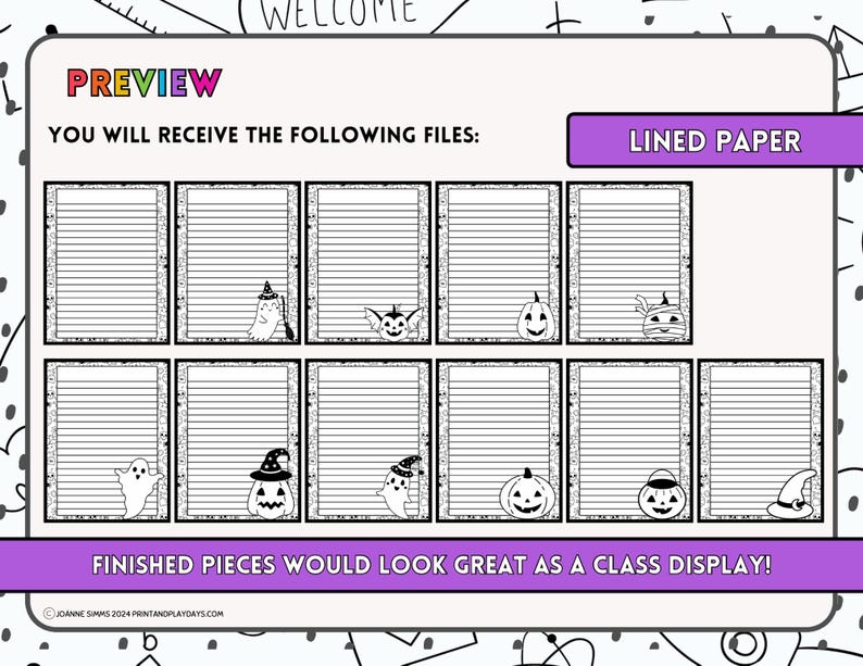 Halloween Themed Writing Paper With Borders | Halloween Classroom ...