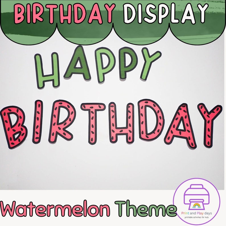 Watermelon Theme Classroom Birthday Display - Etsy