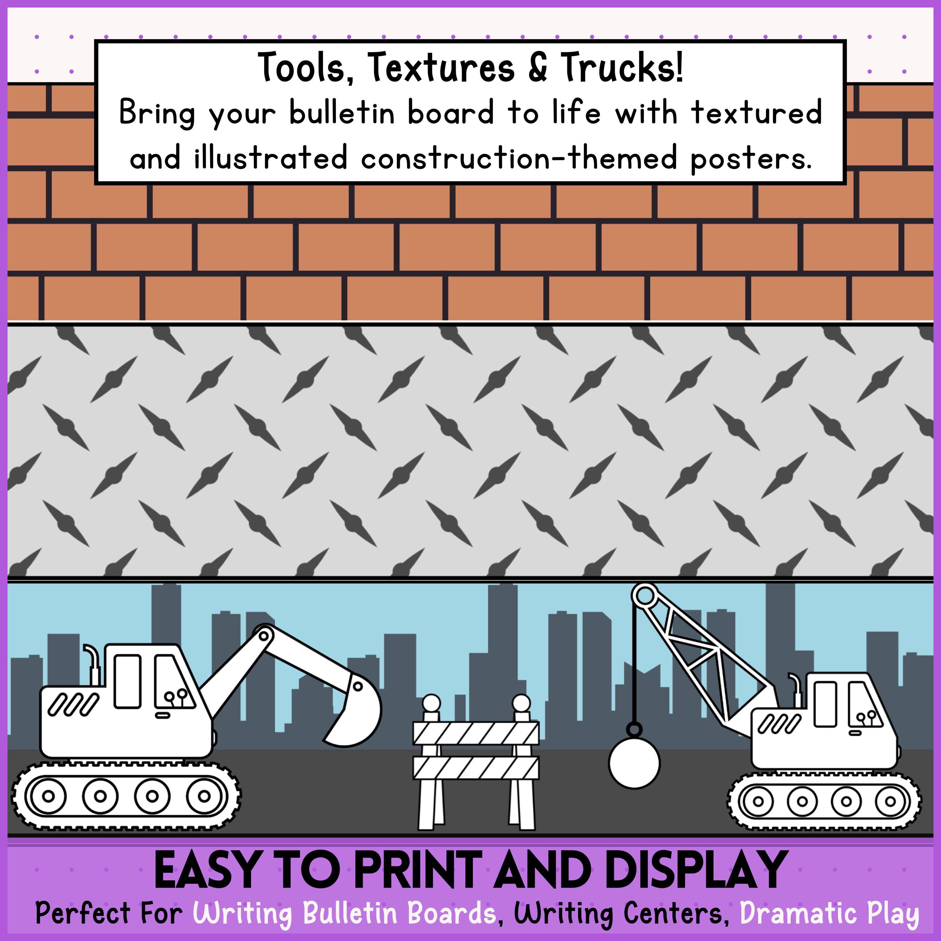 Construction Themed Motivational Posters for Bulletin Board and ...
