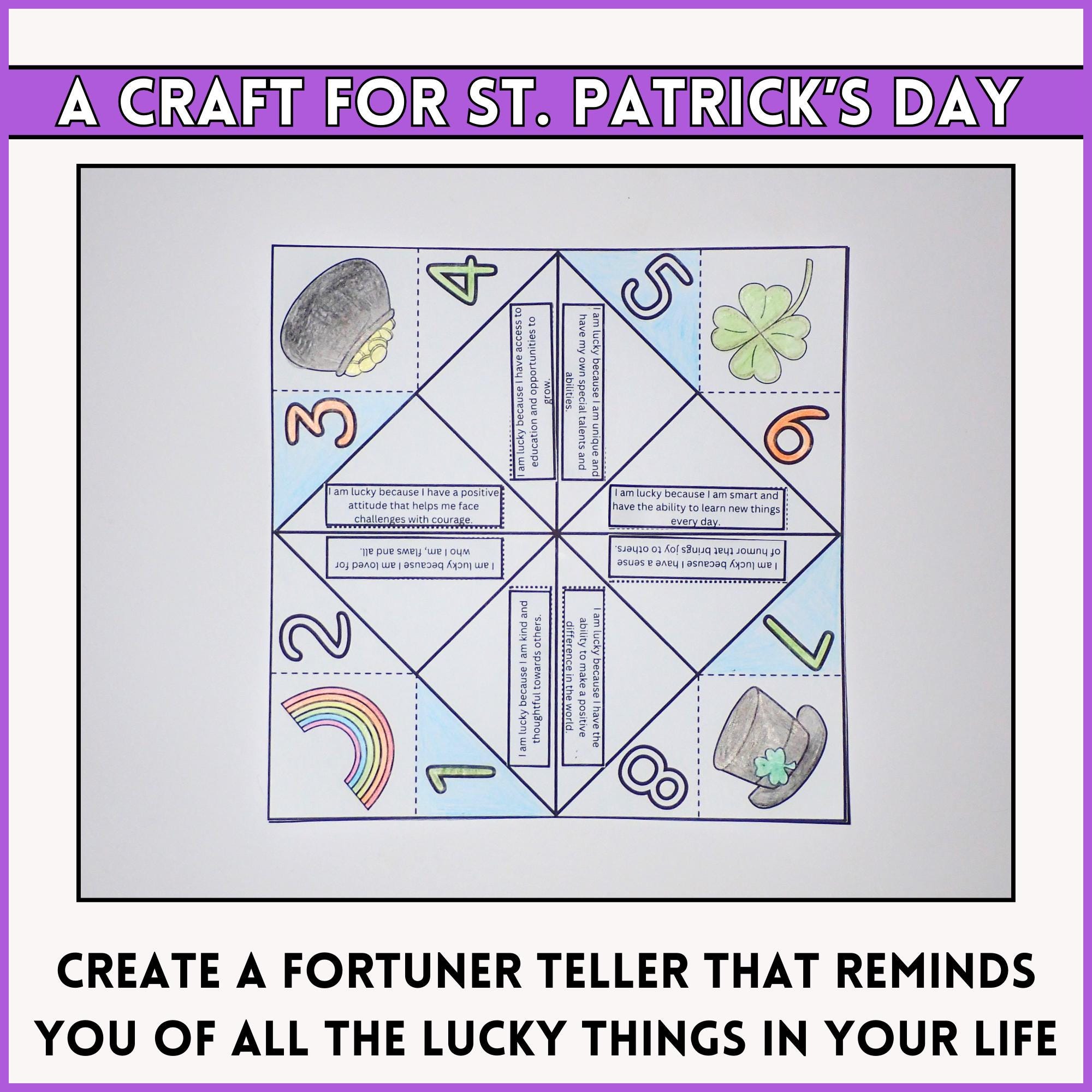 St Patricks Day Fortune Teller / Cootie Catcher Activity With 20 ...