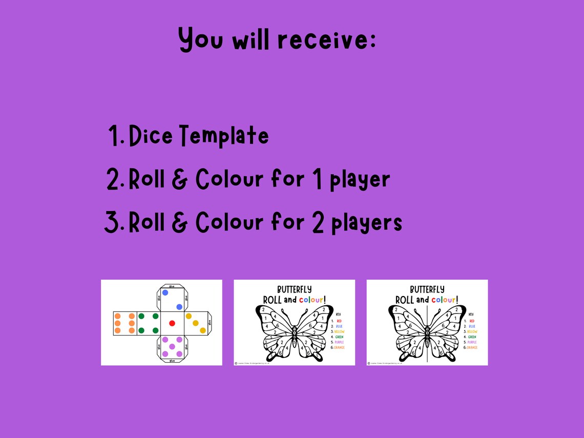Butterfly Roll and Colour Activity Sheet With Dice Template | Roll and ...