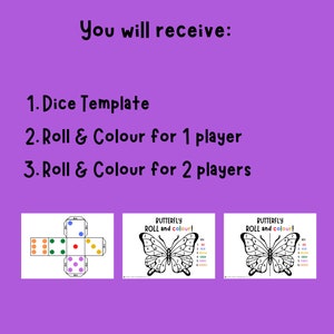 Butterfly Roll and Colour Activity Sheet With Dice Template | Roll and ...