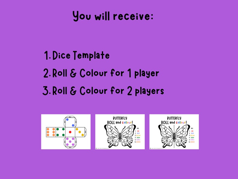 Butterfly Roll and Colour Activity Sheet With Dice Template - Etsy ...