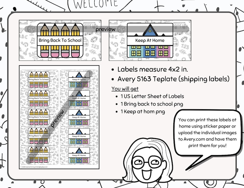 School Take Home Folder Stickers Bring Back to School Keep at ...