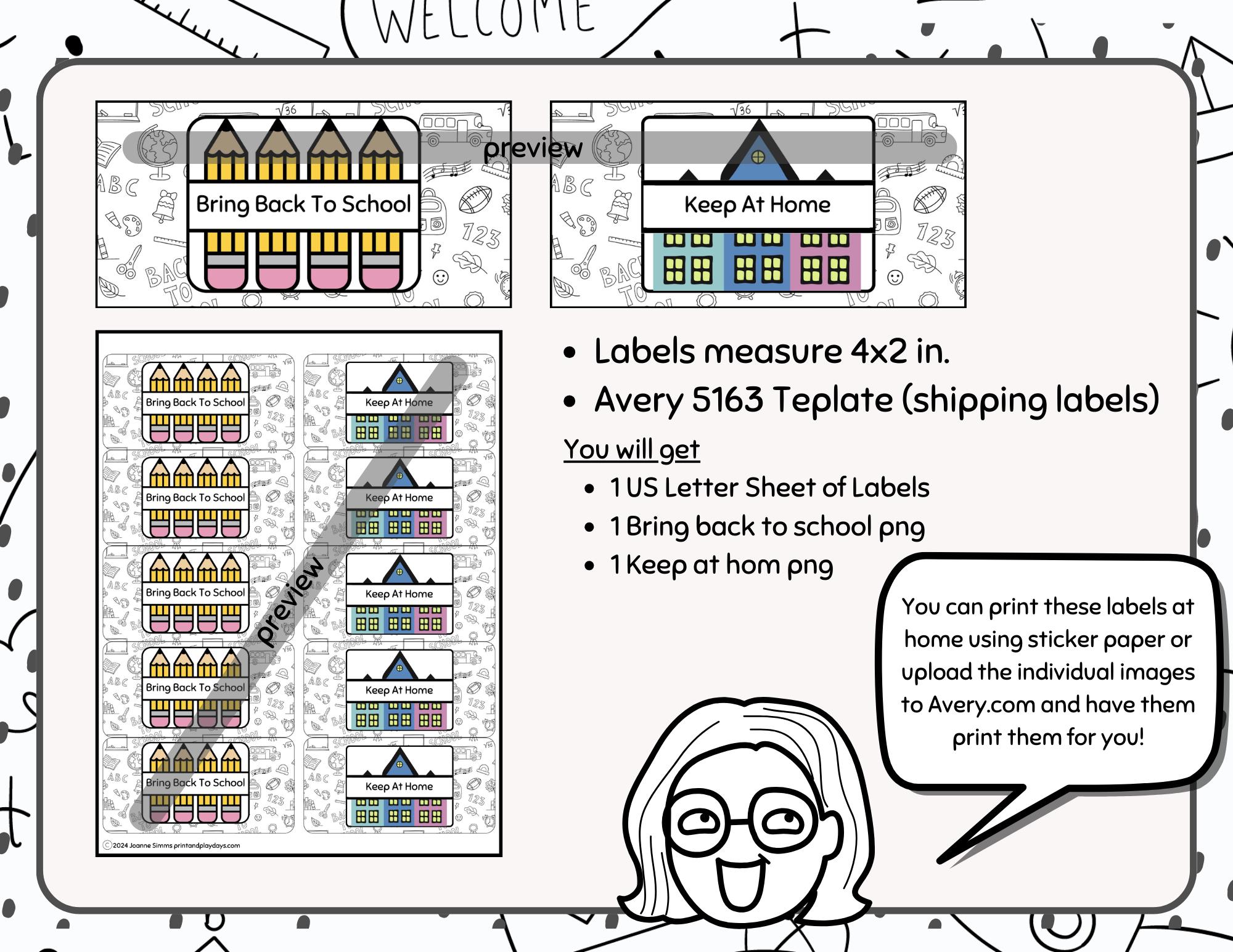 School Take Home Folder Stickers Bring Back to School Keep at ...