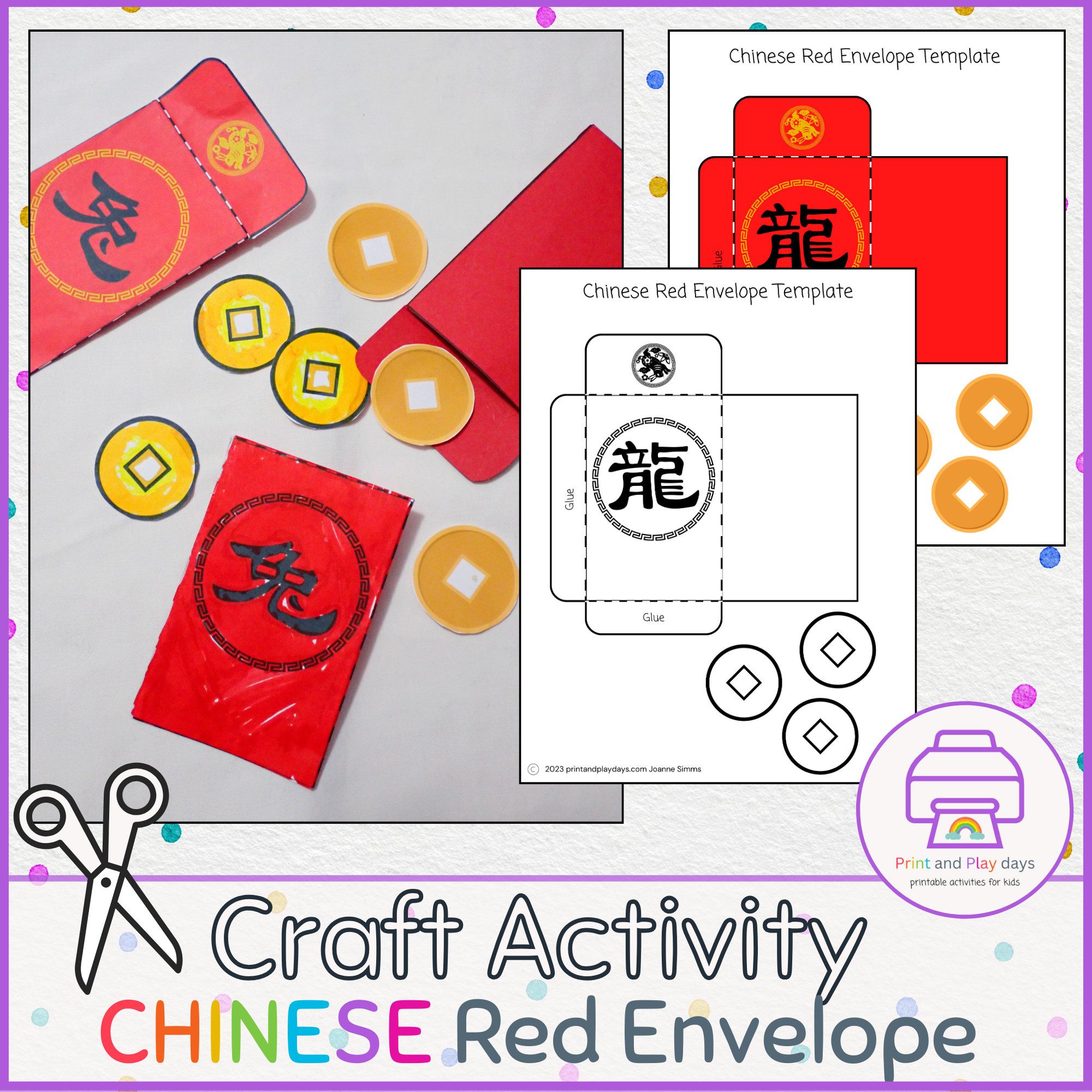 Lunar New Year Activity Chinese Lucky Red Envelope Craft Year of the ...