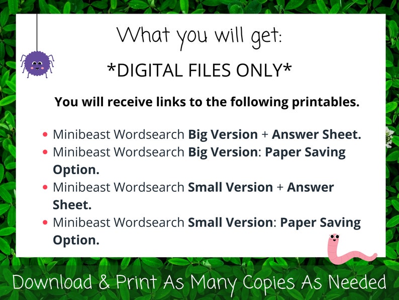 Minibeast Word Search | Bugs Word Search for Kids | Nature Themed Word ...