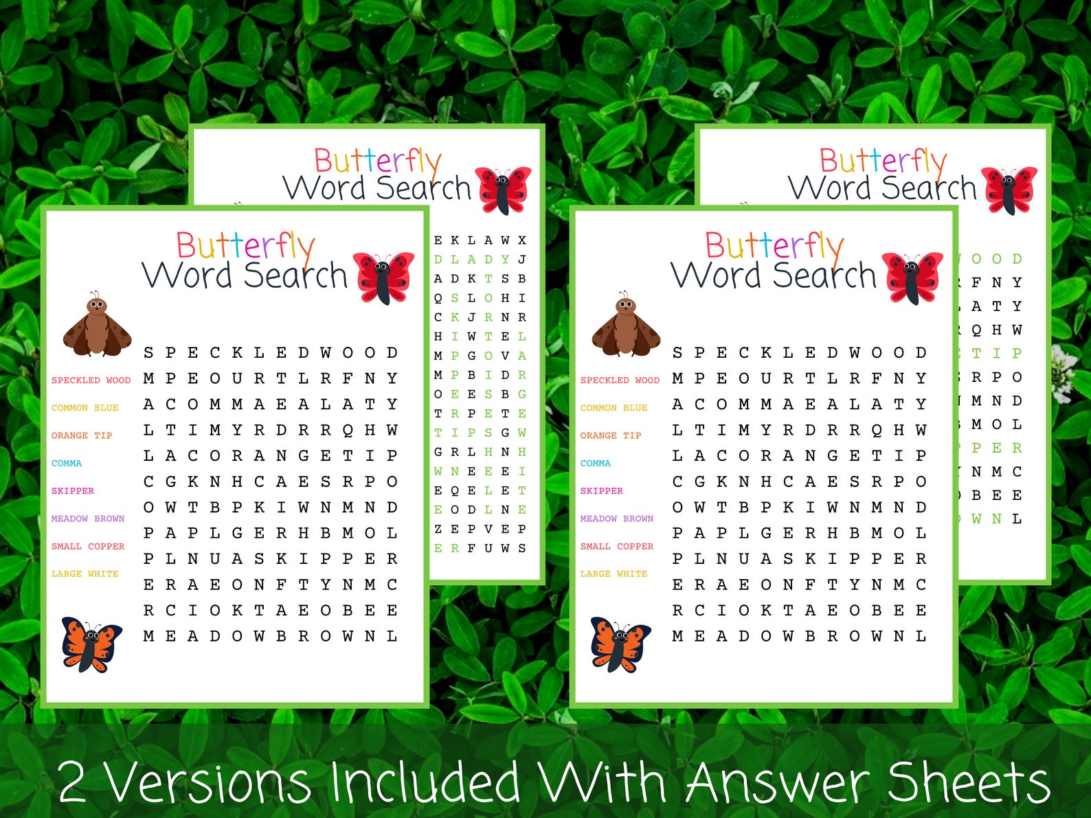 Butterfly Word Search Nature Activities for Kids | Wordsearch for Kids ...
