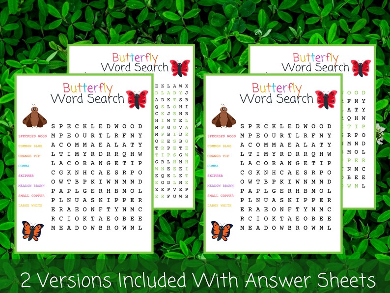 Butterfly Word Search Nature Activities for Kids | Wordsearch for Kids ...