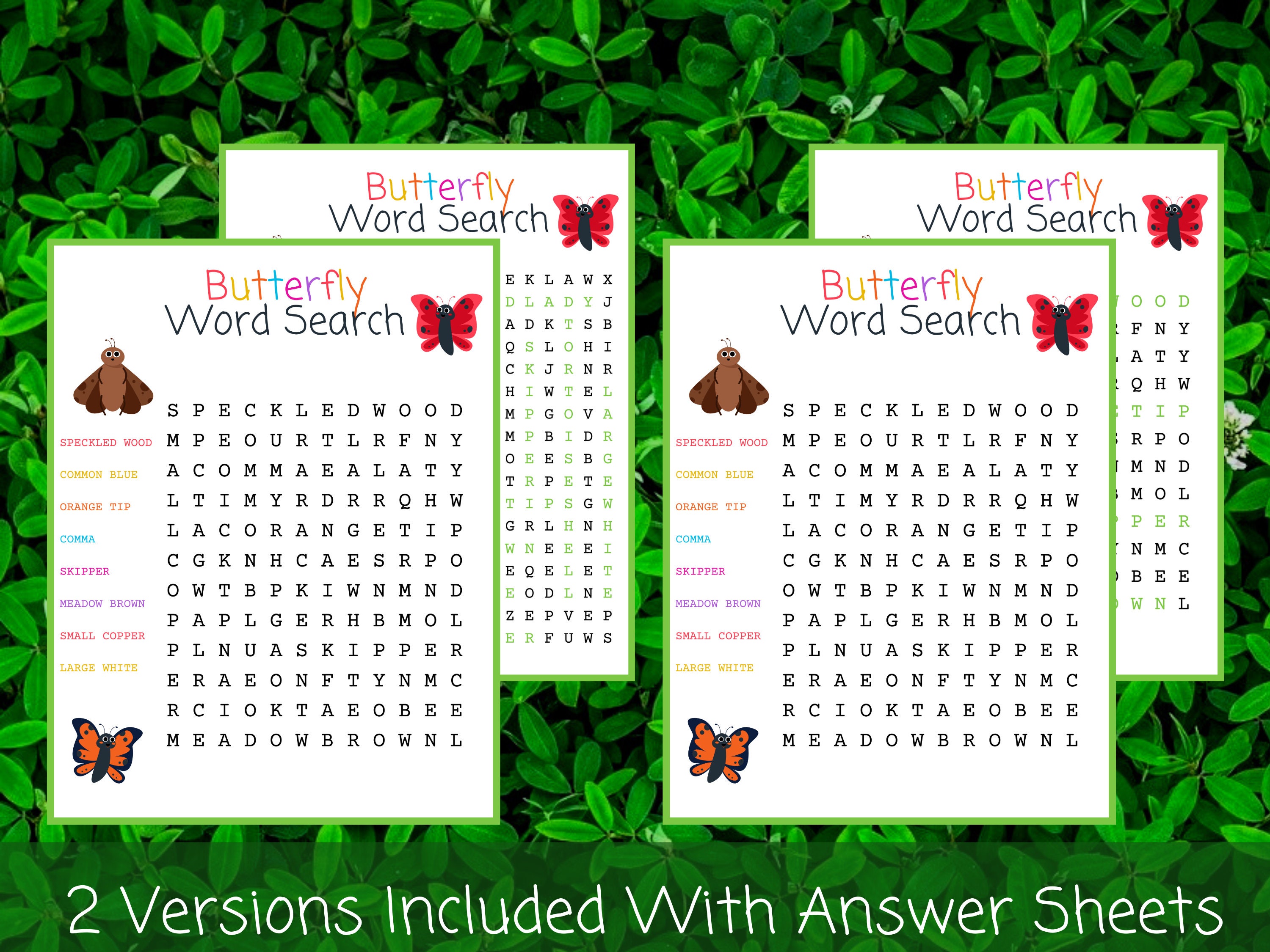 Butterfly Word Search Nature Activities for Kids | Wordsearch for Kids ...