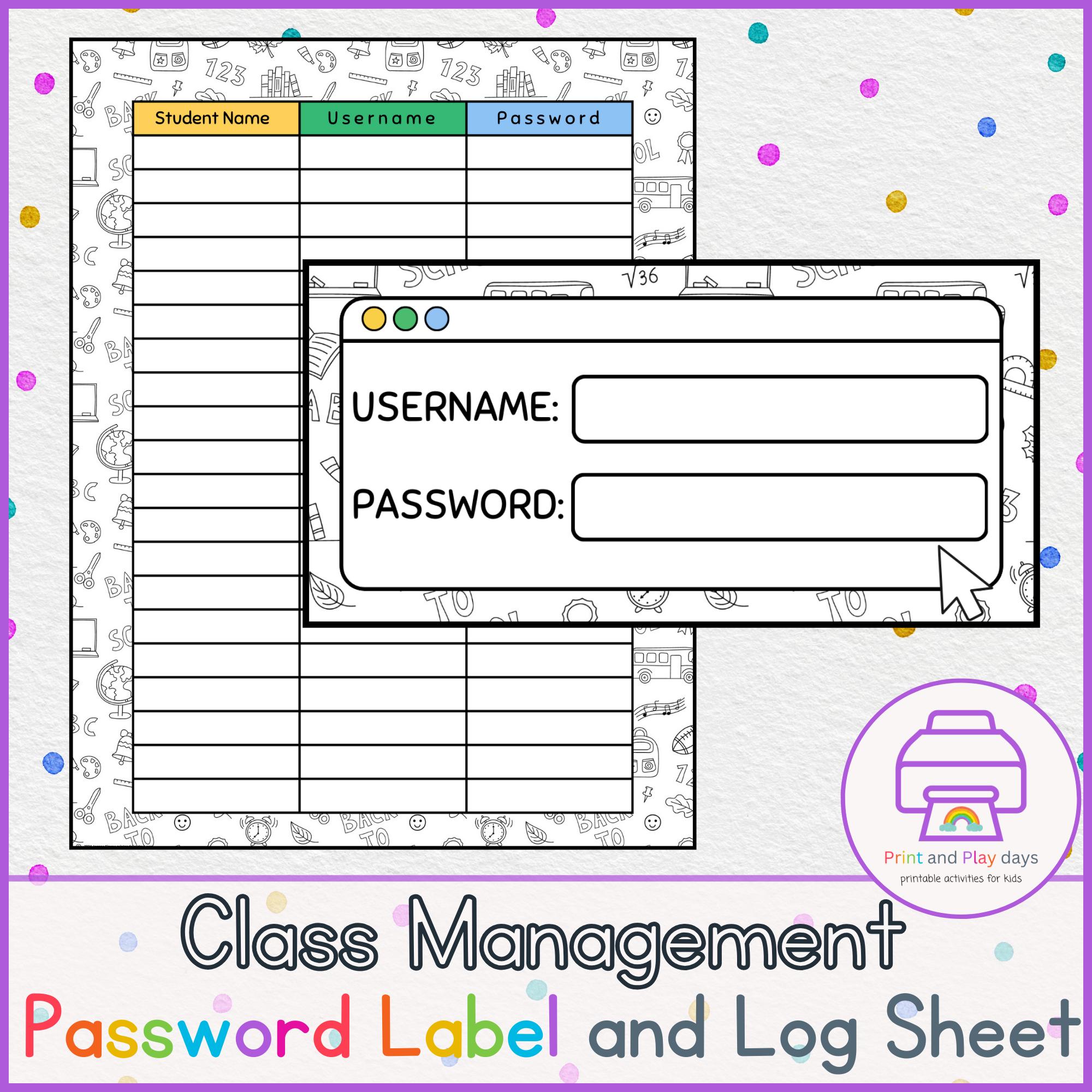 Binder Organization Labels and Covers for Teachers | Password Labels ...