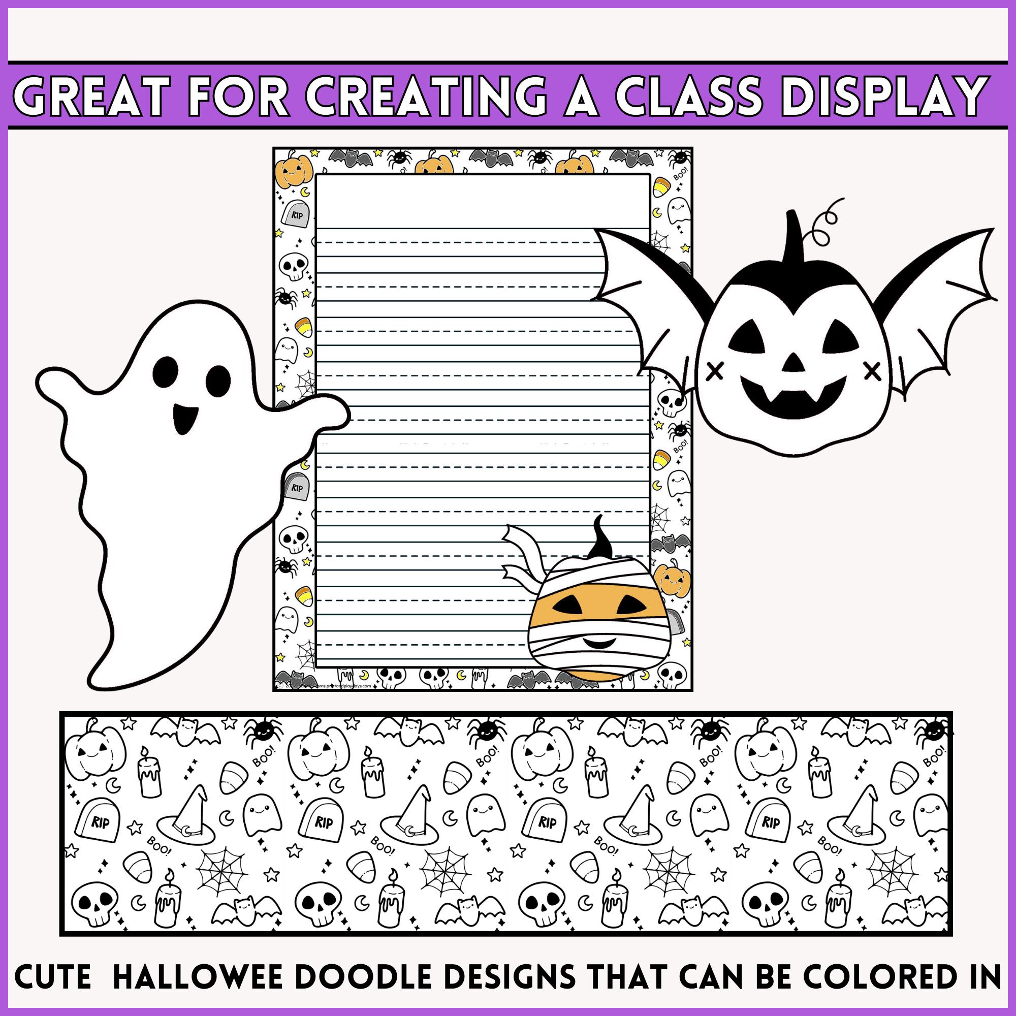 Halloween Themed Writing Paper With Borders | Halloween Classroom ...