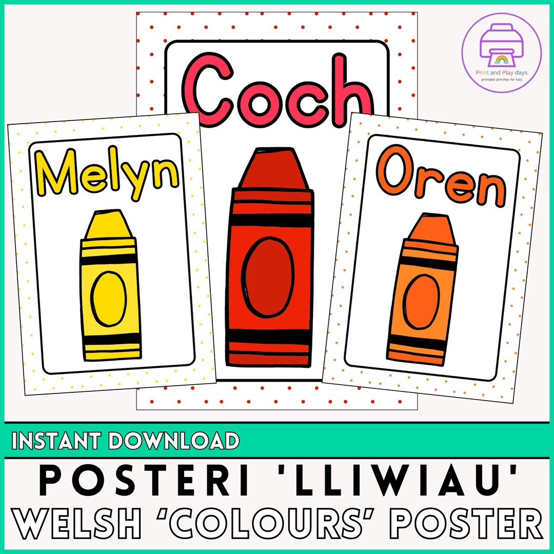 Welsh 'colours' Display Posters | Posteri Lliwiau | Welsh Educational ...